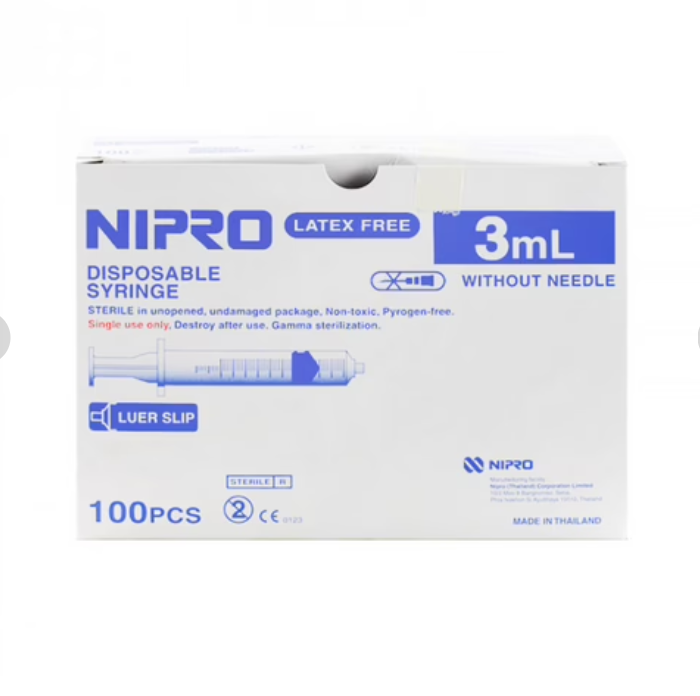 Syringe nipro 3 ml [100 pcs/box] – Medical Matcher